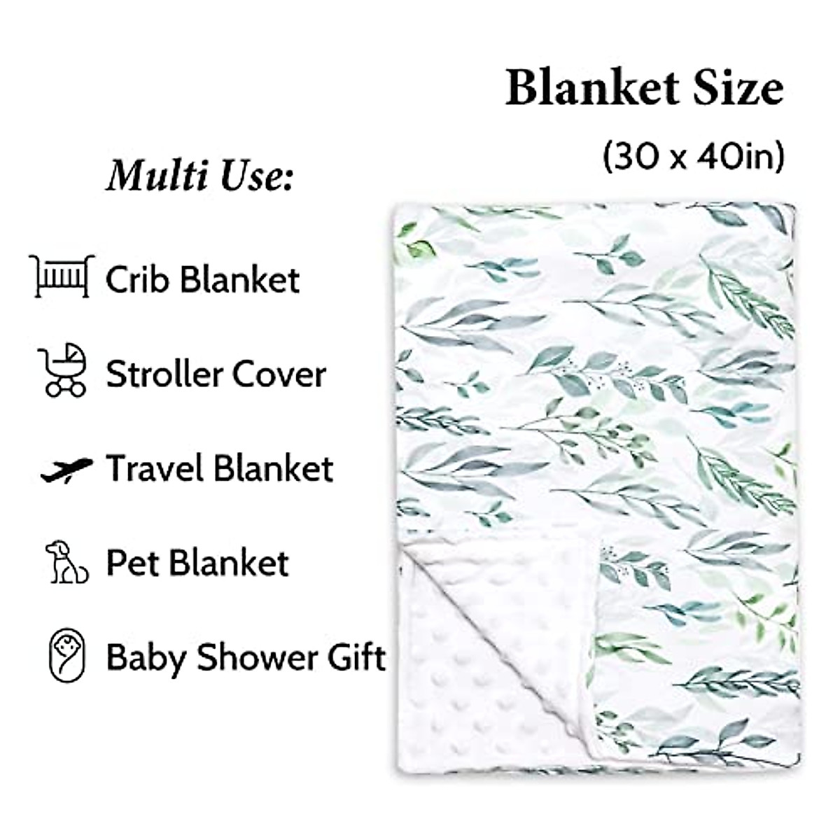 Changing Pad Cover & Baby Blanket, Green Leaf