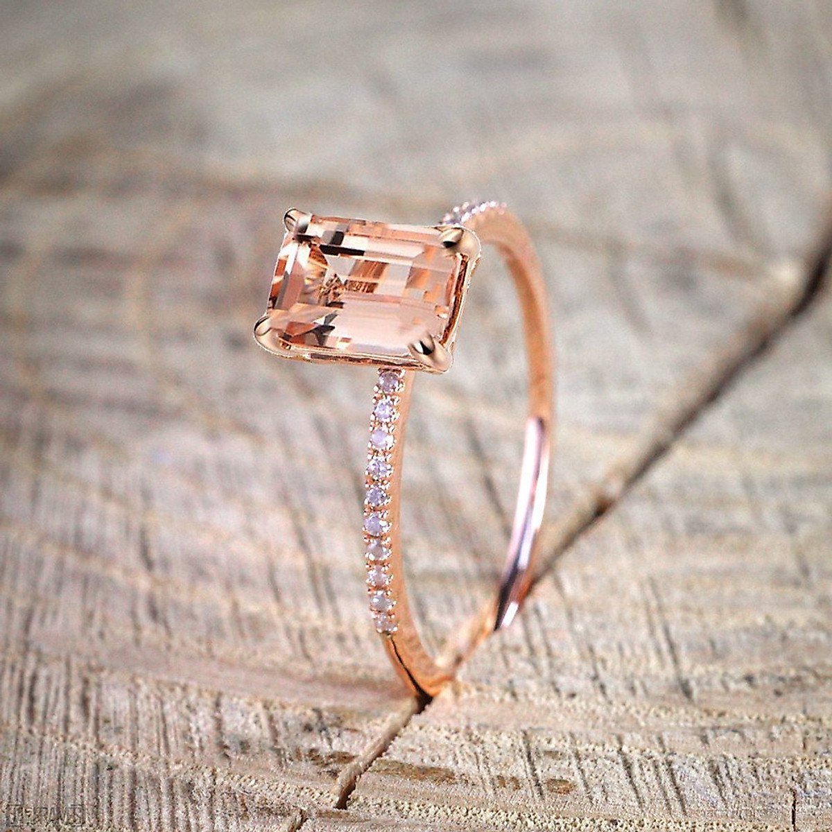 Wedding Rings for Women Rose Gold Engagement Ring with A Fine Small Square Zircon Ringa Good Gift for a Girlfriend, Boyfriend, Family