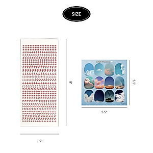 Cute Essential Kawaii Korean Aesthetic Stationery Removable Handwriting Calligraphy Cursive Letter Alphabet and Numbers Sticker Pack 12 color Sheets (5000+ stickers) + dalgaru sticker sheet for planners, journals, penpals, scrapbooks, gifts, kpop photocar