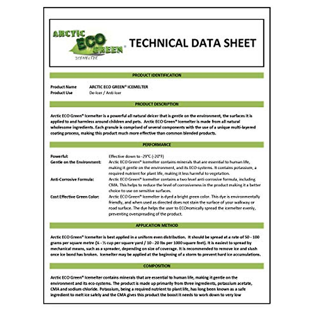 Arctic Eco Green Anti-Corrosive All Natural Child, Pet and Concrete Safe Ice Melt 22 Pound Bag