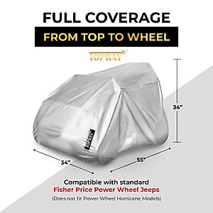 Topray Ride on Kids Toy Car Cover Compatible with Children's Electric Jeep Power Wheels Cover Waterproof for Outdoor