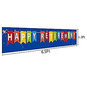 Large Colorful Happy Retirement Banner, Happy Retirement Bunting Flag, Retirement Party Decorations.