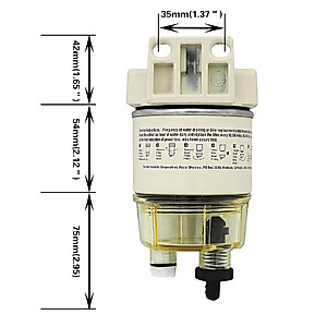 Fuel Water Separator Marine Kit R12T 120AT NPT ZG1/4-19, 10 Micron Filter Effect Is Suitable for 3/8 Inch NPT Outboard Motor, Suitable for All Diesel Equipment