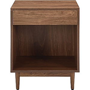 Crosley Furniture CF1117-WA Liam Mid-Century Record Storage End Table, Walnut