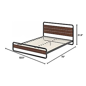 ZINUS Therese Metal Platform Bed Frame / No Box Spring Needed / Wood Slat Support / Easy Assembly, Full