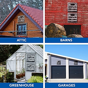 iPower 18 Inch Shutter Exhaust Fan Aluminum,High Speed 1450 RPM, 2600 CFM, 1-Pack, 21.3"D x 21.3"W x 9"H, Silver