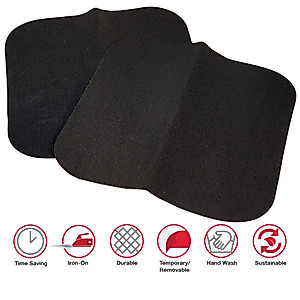 SINGER 00065 Iron-On Patches for Clothing Repair, 5-inch by 5-inch, 2-Count, Black