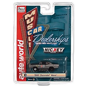 Auto World Thunderjet Nickey - 1966 Chevy Nova (Gray) HO Scale Slot Car