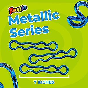 Tangle® Jr. Metallic (2-Pack) - Purple & Blue - Genuine Tangle Fidget - Fidget Toy for Kids and Adults - Metallic Shiny Fidget Desk Toy