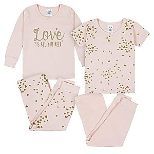 GerberBaby GirlsToddler Snug Fit 4-Piece Pajama SetLove Pink18 Months