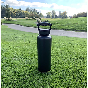 Fifty/Fifty 40oz, Sport Double Wall Vacuum Insulated Water Bottle, Stainless Steel, 3 Finger Cap w/ Wide Mouth, Cool Mint, Cool Mint, 40 oz.