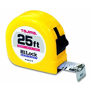 Tajima HL-25BW 25' Standard Scale Tape Measure with 1" Steel Blade