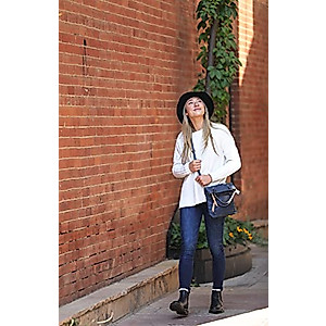 Sherpani Rebel, Cotton Canvas Crossbody Bag, Fashion Handbag, Vintage Tote Purse, Tote Bag, Stylish Purses, Daily Shoulder Bag, Fold-over Crossbody Purse for Women (Indigo)