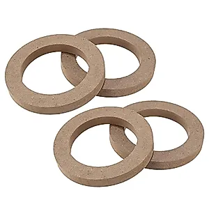 X AUTOHAUX 4 Pcs 4" Universal Wooden Car Speaker Subwoofer Mounting Spacer Rings Adapter Bracket Holder Plate