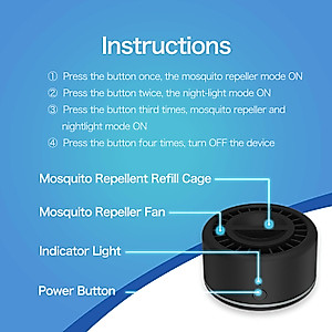 RibRave Electronic Mosquito Repeller Insect Repellent Indoor and Outdoor, 30 ft Mosquito-Free Zone, Rechargeable Mosquito Repellent Device, 2 Refills (Black)