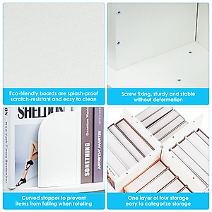 2024 New 4 Tier Rotating Bookshelf kids, Small Corner Bookshelf for Small Space, 360 Display Floor Standing Bookcase Storage Rack, Wood Narrow Book Shelf Organizer for Home Office,Bedroom, Living Room