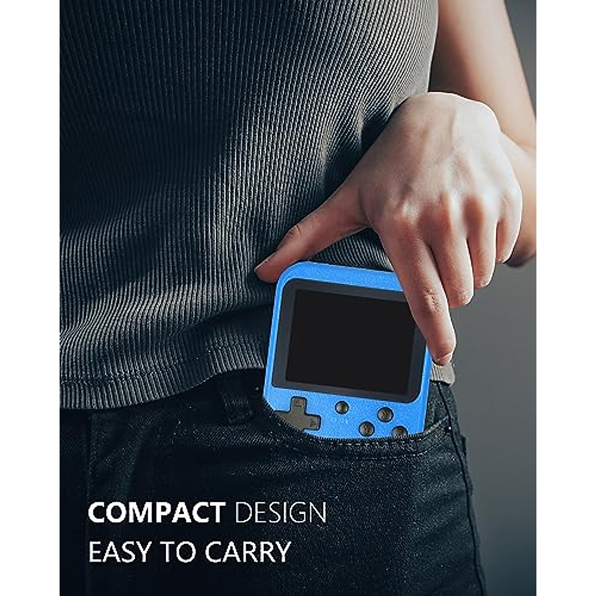 Hikonia Handheld Game Console,Portable Retro Video Game Console with 500 Classical FC Games,3.0 Inches Screen,1020mAh Rechargeable Battery,Support for TV & Two Players,Gift for Kids & Adult(Blue)