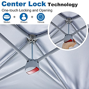 MASTERCANOPY Pop-Up Canopy Tent 13x13 Instant Shelter Outdoor Canopy with Wheeled Bag (White)