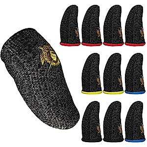 IUGGAN PUBG Mobile Finger Sleeve Set [10 Pack], Thumb Gaming Gloves Compatible with All Touchscreen Devices, Cell Phone Finger Sleeve for Call of Duty Mobile for iPhone,Android,ipad