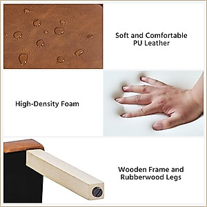 Yaheetech Upholstered Parsons Dining Chairs Set of 6, Faux Leather Button Tufted Chairs with High Back & Padded Seat & Solid Wood Legs for Kitchen Living Room Lounge, Retro Brown