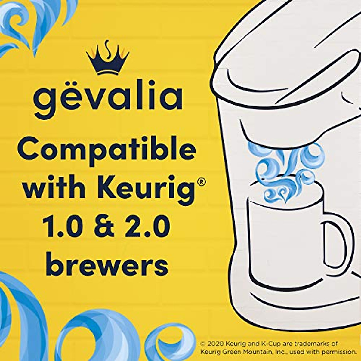 Gevalia Frothy 2-Step Vanilla Latte Espresso K-Cup Coffee Pods & Froth Packets Kit, 6 Count (Pack of 6)