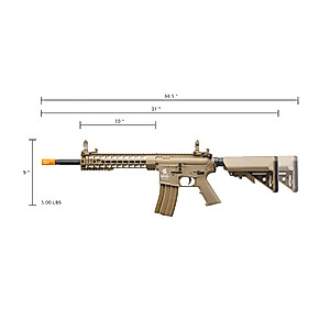 Lancer Tactical Gen 2 Airsoft M4 Carbine 10" Electric Full/Semi-Auto Airsoft AEG Rifle-1000 Rounds 0.20g BBS, 9.6v Nimh Battery & Charger Included (Tan Polymer w/ 300 Rounds Mag)