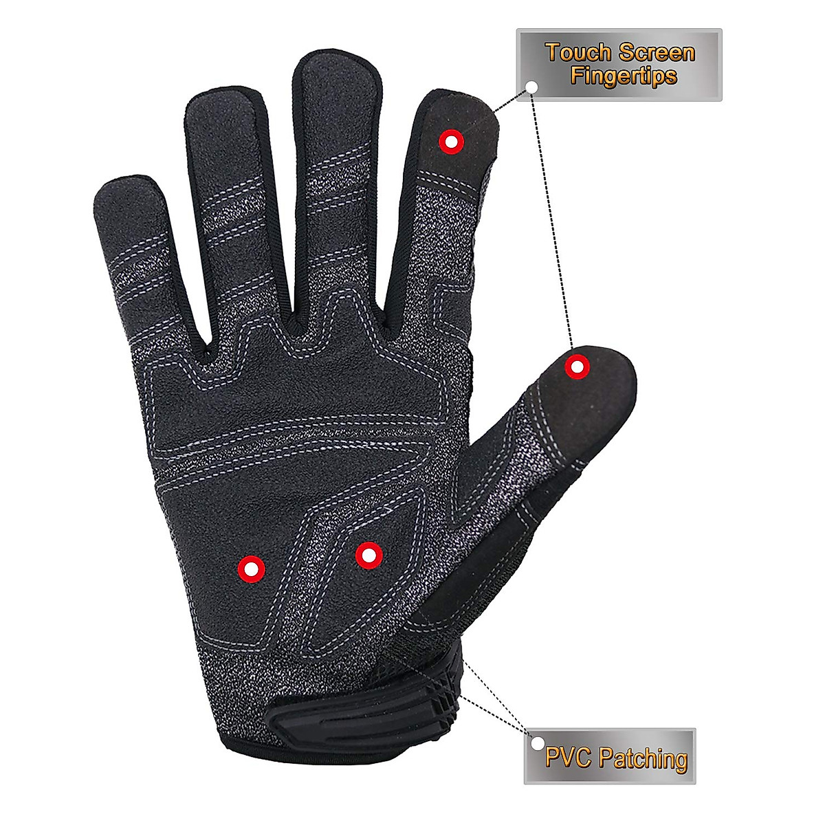 HANDLANDY Mens Work Gloves Cut Resistant Level 3 Mechanics Gloves, Tear & Abrasion Resistant Safety Gloves for Work (Large)