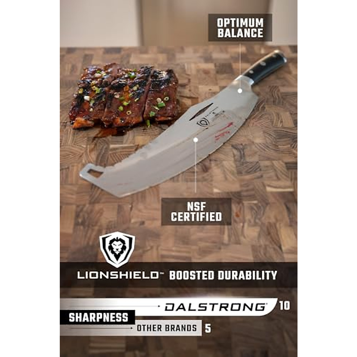 Dalstrong Rocking Cleaver Knife-12- Gladiator Series 'R'-Limited Edition- Collector Set -Razor Sharp-Black Handle-Giftable Meat, Vegetable Knife-w/Sheath-NSF Certified