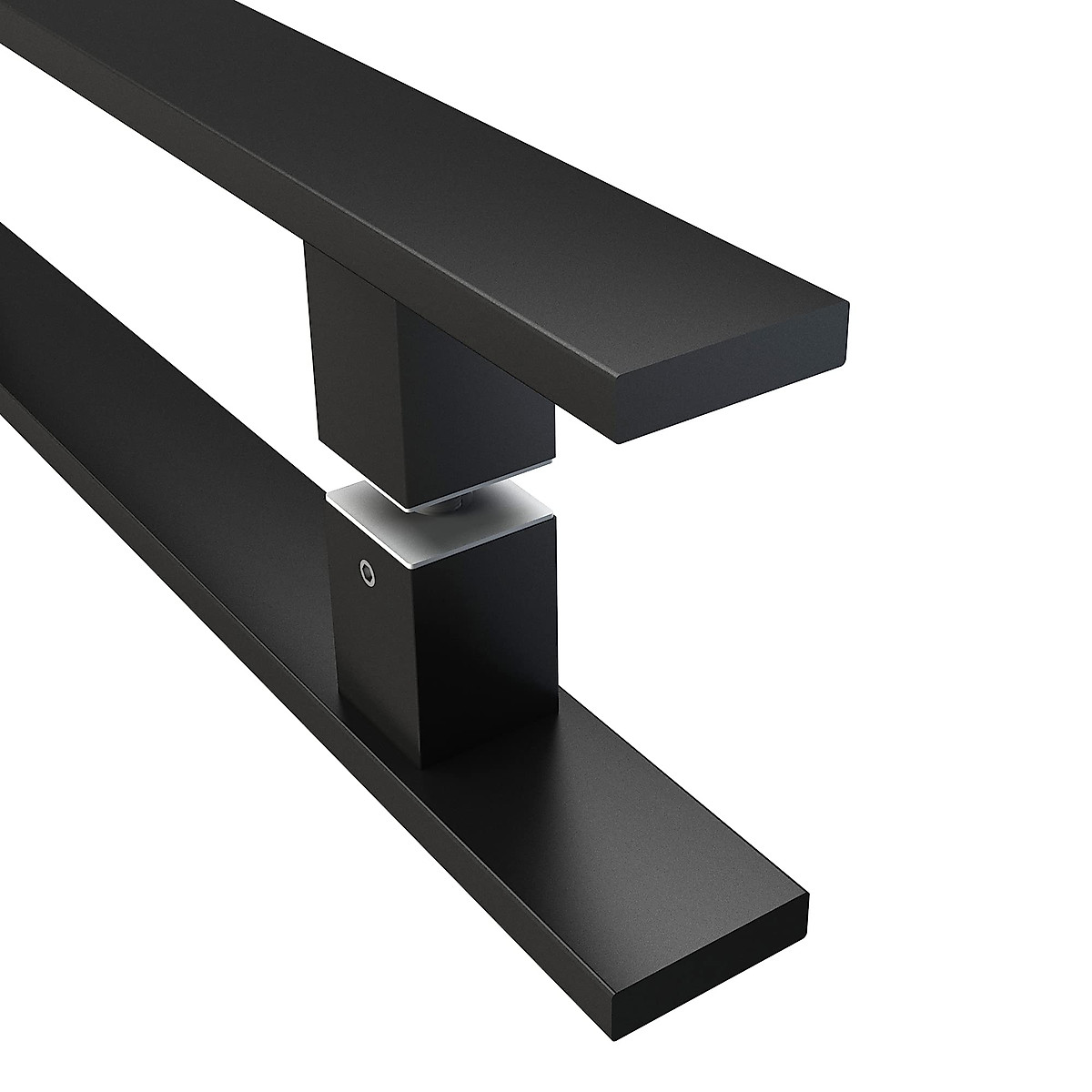 BARNSMITH 36" Barn Door Push Pull Handle,Heavy Duty Grade-304 Stainless Steel Square Commercial Door Handle,Entrance Entry Front Door Handle Office Handle Pull Set for Wood Door Glass Door,Black