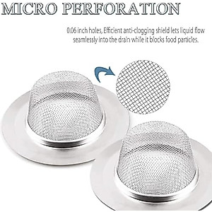 Stainless Steel Kitchen Sink Strainer Large Wide Rim 4.5" Set of 2