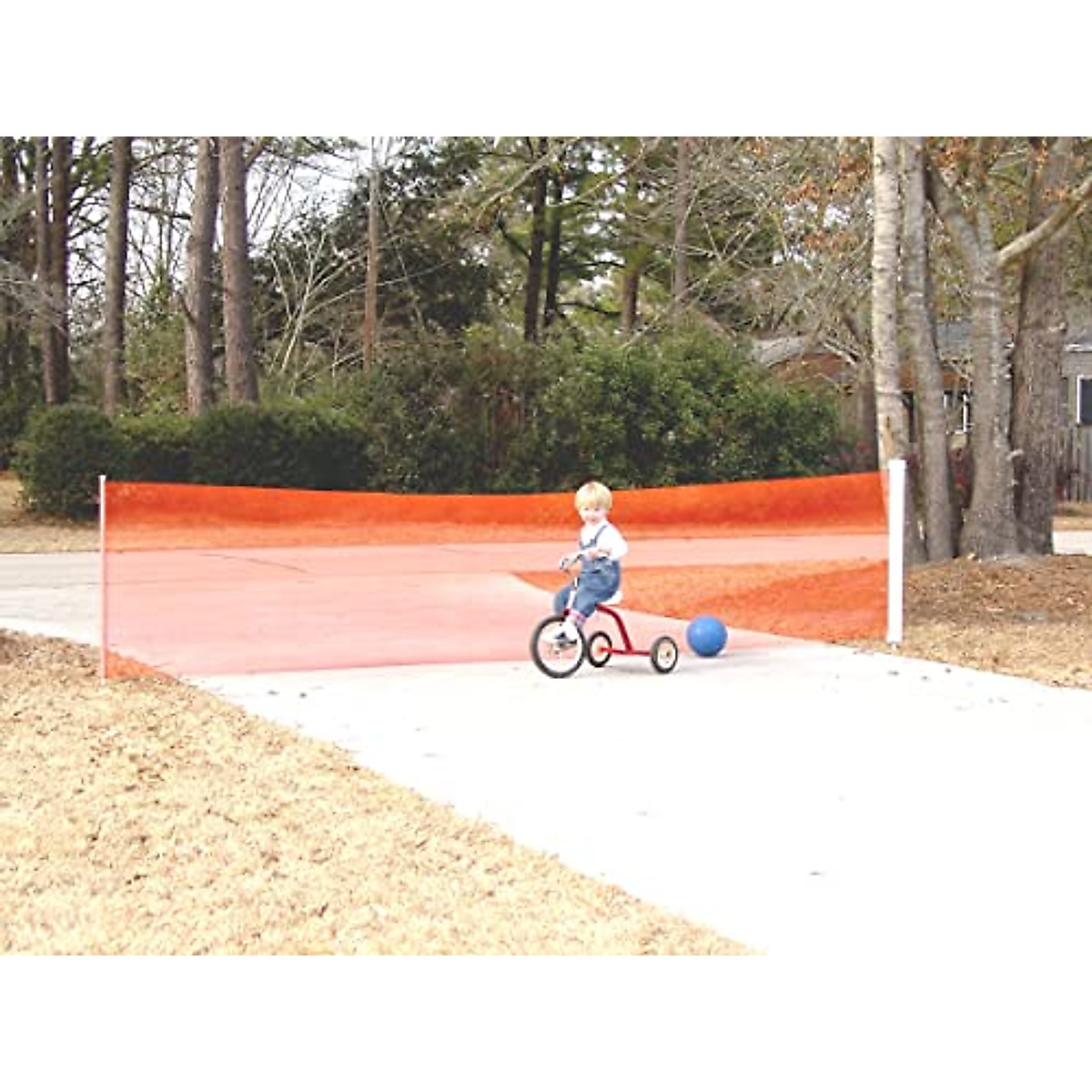 Kidkusion Retractable Driveway Guard | Fits 2 Car Driveway Up to 25 Ft. | Visual Boundary for Playtime Safety | Black | Made in USA