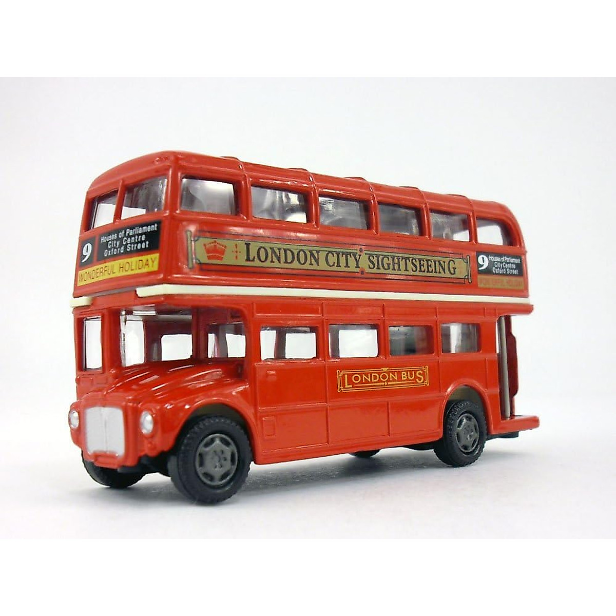 London Double Decker Bus , Red - Motormax 76002 - 4.75" Diecast Model Toy Car