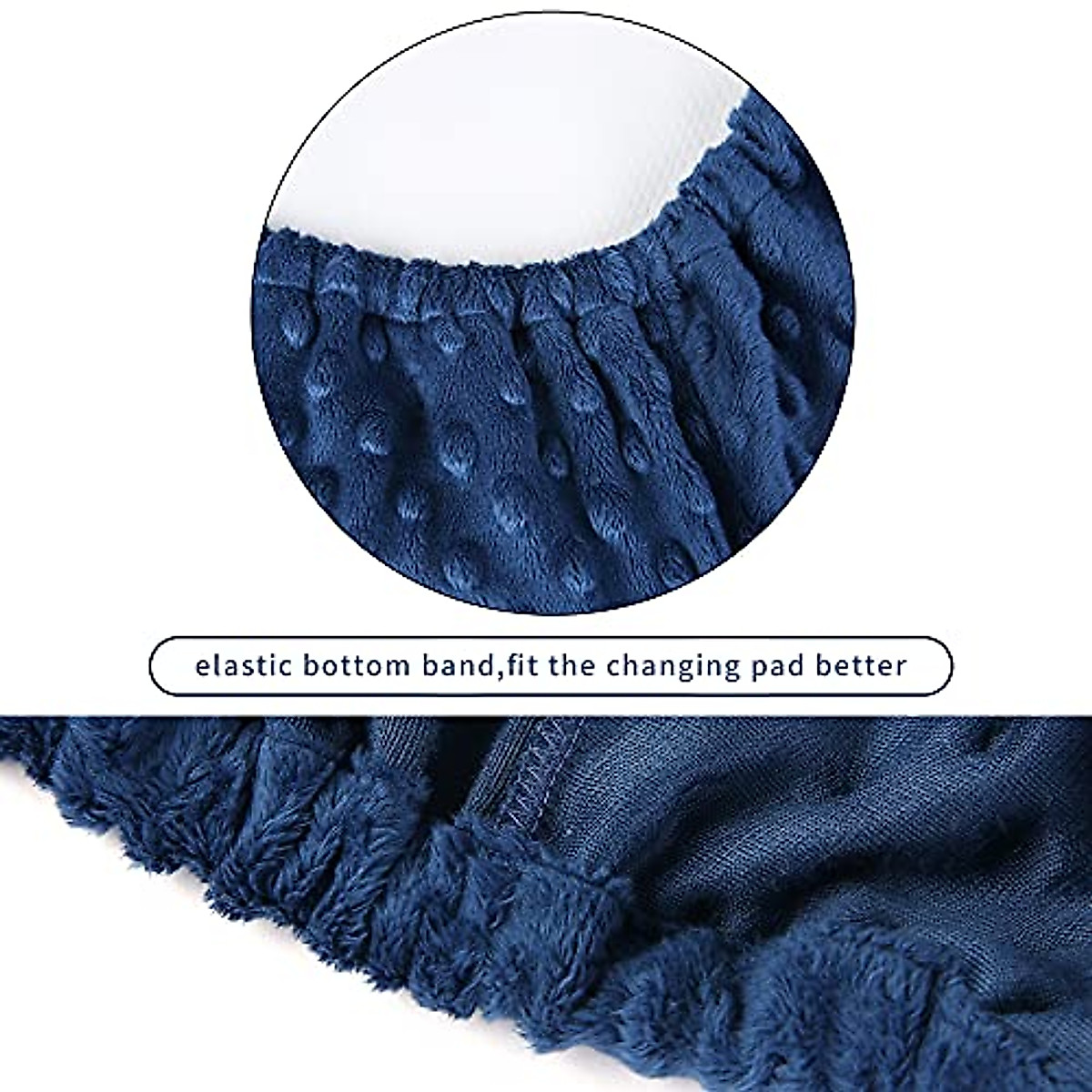 Porune Baby Changing Pad Cover,Water Resistant and Ultra Soft Comfortable Velvet Minky Dot Diaper Changing Table Covers for Baby Girls and Boys,Fit 32”*16” Pads(Poseidon)