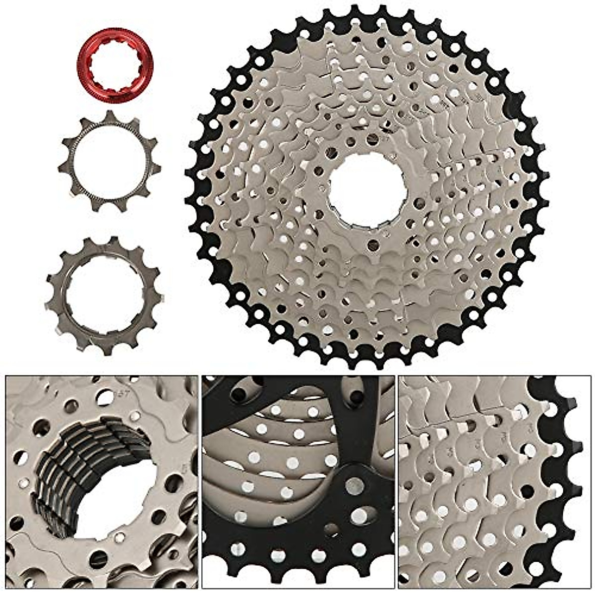 CCYLEZ Bike Freewheel, Ultra Light Series 10 Speed Cassette Alloy Ultralight Freewheel Bicycle Accessory for Mountain Bicycle Road Bike