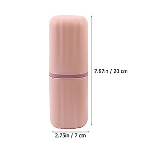 DOITOOL 3Pcs Travel Toothbrush Cup Case Toothbrush Holder Portable Toothbrush Toothpaste Storage Containers for Camping School Business Trip Bathroom White Pink Dark Blue