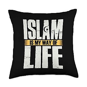In The Name Of Allah Gifts Islam Believe Symbol Muslim Sign Ramadan Religion Gift Throw Pillow, 18x18, Multicolor