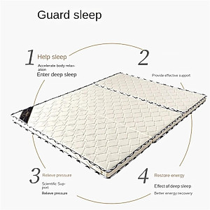 Queen Mattress Topper, Foldable Mattress，Green Pure Natural Coconut Palm Hard Mattress, 1.18/2.36/3.15in Thick 3E Coir Filling - 7 Comfort Zones - Twin - Queen - King - Full Size(Size:71x78.7x2in)