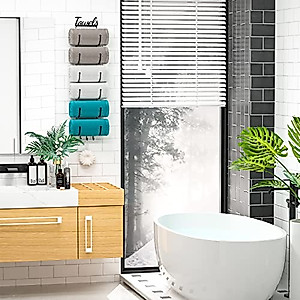 Bathroom Towel Storage, Towel Racks for Bathroom Wall Mounted, DIY into 2 Sets of Wall Towel Holders, Bathroom Organizer for Rolled Bath Towels, Hand Towels, Washcloths in Small Bathroom RV Camper