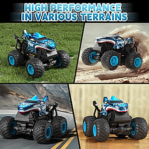 Sunrad Remote Control Car Toys for Kids Boys, RC Monster Truck with 360°Rotation Upright, Light & Music, Indoor Outdoor All Terrain Rechargeable Electric RC Car Toys Gifts for 3 4 5 6 7 8-12 Year Old