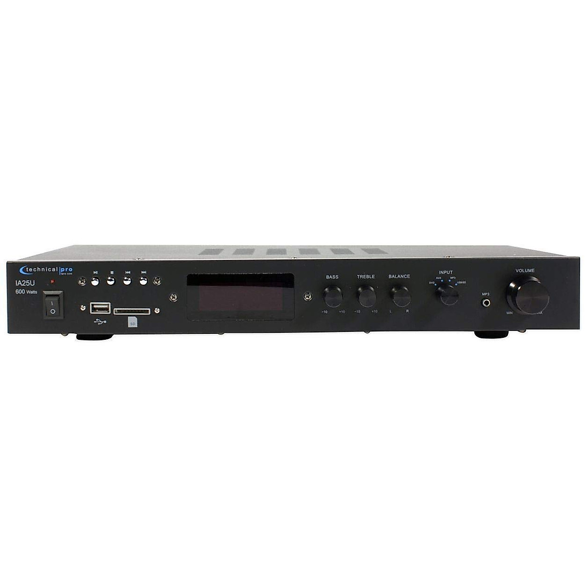 Technical Pro IA25U Integrated 600 Watt Power Amplifier w/ USB + SD Card Inputs