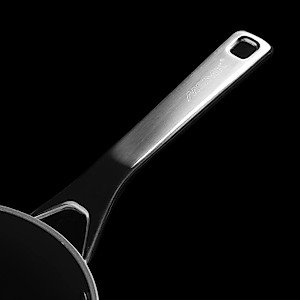 1.5 QT Enamel Black Sauce Pan with Lid, MSMK Designed Enamel Exterior Coating Withstand High Temperature And Fade Resistance, Pfoa Fre, Burnt Also Non Stick, Oven Safe, Dishwasher Safe