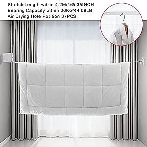 Retractable Clothesline, Heavy Duty Wall Mounted Clothes Drying Line for Hotel Home Balcony Laundry