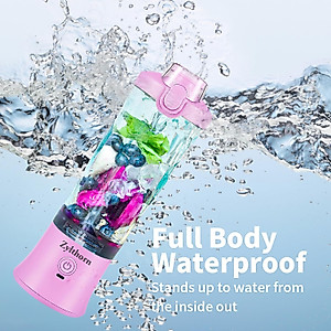 ZYLTHORN Portable Blender,Personal Size Blender for Shakes and Smoothies with 6 Blades,20 Oz Mini fresh juicer Blender Cup USB rechargeable with Travel Lid for Home,Office & Gym (Purple)