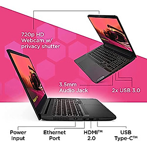Lenovo 2022 Newest IdeaPad 3 Gaming Laptop, 15.6 Inch FHD 122Hz Display, AMD Ryzen 5 5600H, NVIDIA GeForce RTX 3050 Ti, 8GB RAM, 256GB SSD, Wi-Fi6, Shadow Black, Windows 11 Home, Bundle with JAWFOAL