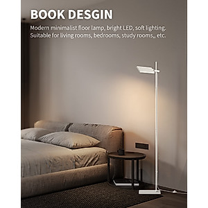 VISDANFO Modern Floor Lamp, 360 Degree Rotation Sky LED Floor lamp Office Lighting, Bright LED Standing Pole Light, Tall Lamps for Living Room,Bedroom,Reading,Study Room (White)