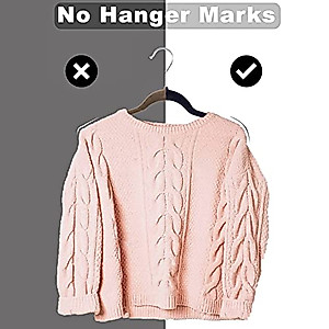 Black Velvet Hangers,Closet Hangers for Clothes,Non-Slip Hangers Pack of 10,Multi-Purpose Hangers,Silver Hanger Hooks spacesaver