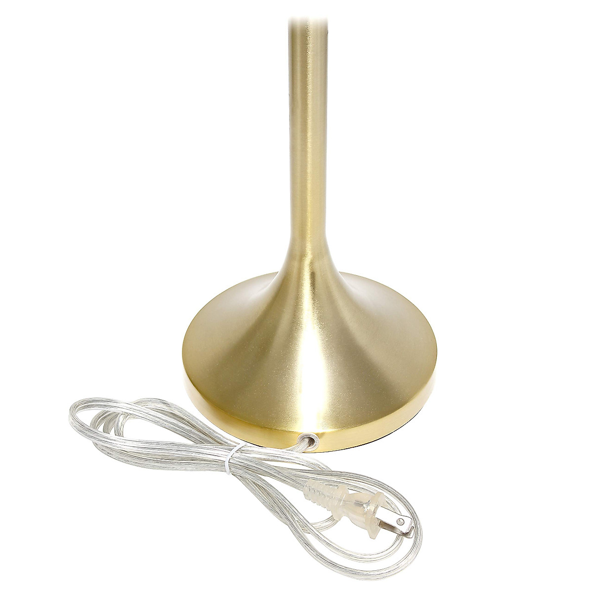 Simple Designs LT1076-GDD Tapered Fabric Drum Shade Table Lamp, Gold and Polka Dot