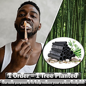 paeyaer 10 Count Bamboo Toothbrushes (Toothbrush Soft+Toothbrush Medium) Charcoal Toothbrushes - Natural Wood Toothbrushes Bulk, Reusable Travel Toothbrushes