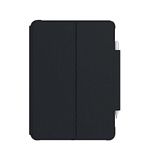 [U] by UAG iPad 10.2 Case Black 9th Generation 2021, 8th Gen 2020, DOT Lightweight Slim Shockproof Antimicrobial Smart Folio Protective Cover with Auto/Sleep Wake & Pencil Holder