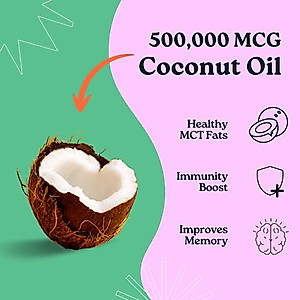 NABUU Biotin with Organic Coconut Oil - Supports Healthy Hair, Skin & Nails - Vitamin Supplement Promoting Hair Growth for Women & Men - Vegan, Organic & Gluten-Free - (2 Pack, 120 Capsules)